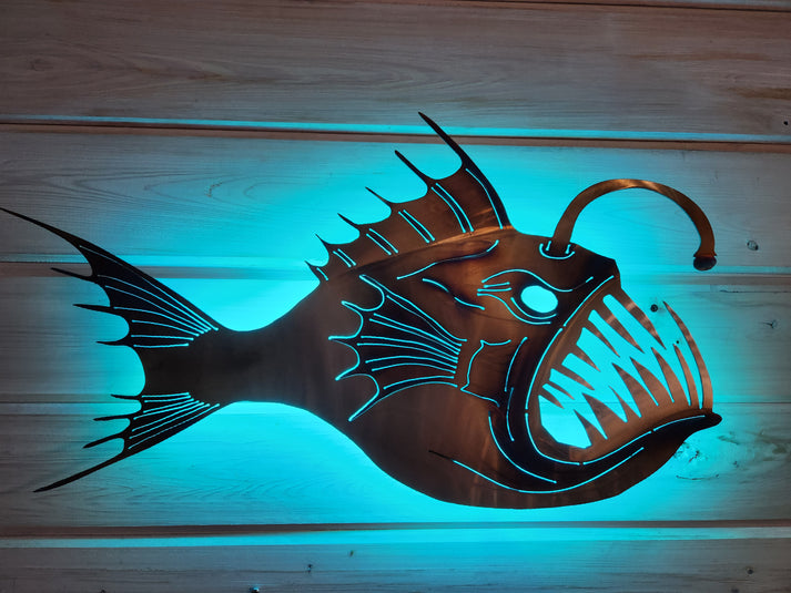 Stainless Steel Angler fish Metal art – Legends Fabrications